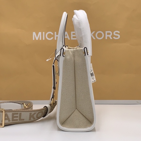 Michael Kors | Bags | Michael Kors Mirella Small Shopper Top Zip Crossbody Bag Optic White Mk ...